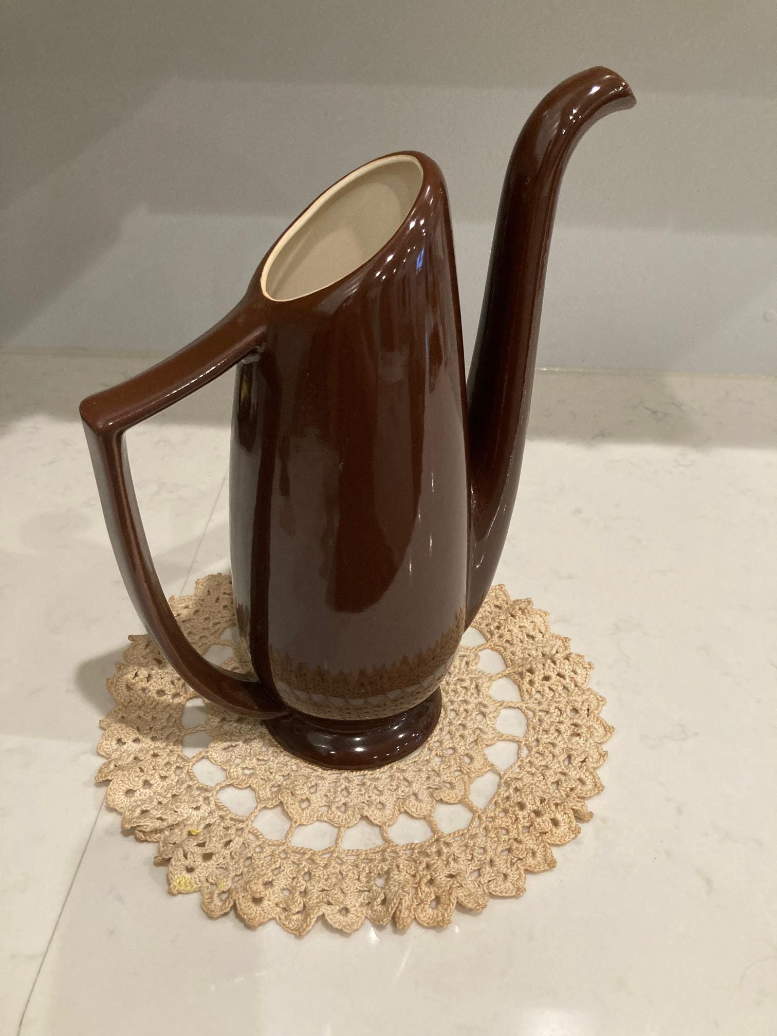 Vintage Red Wing Teapot Iris Design - Brown Pitcher - Mid Century ...