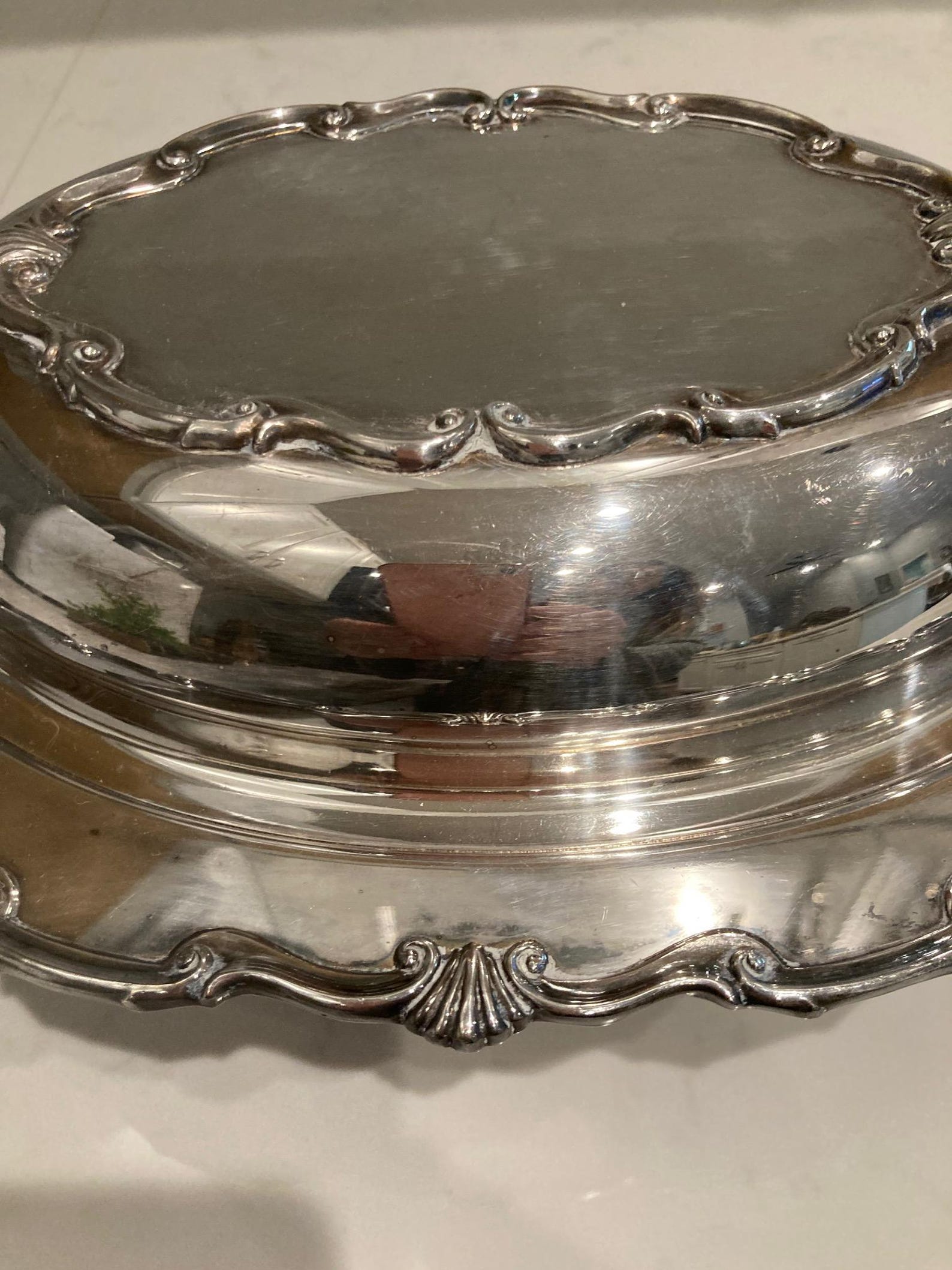 Vintage Silver Serving Dish With Lid - Art S Co SPS 1146 - Oval Ornate ...