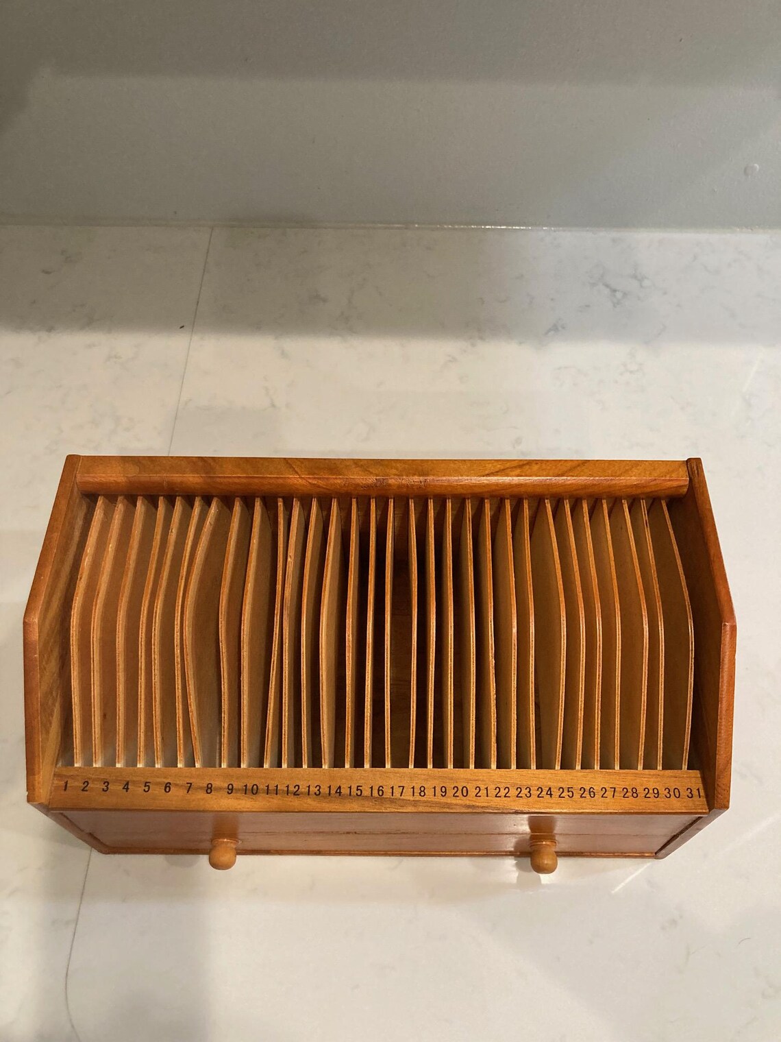 Vintage Oak Bill Organizer - 31-day Mail Sorter With Drawer - Etsy