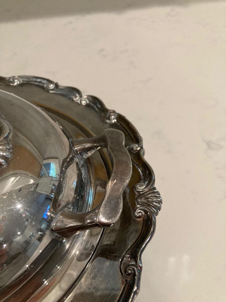 Vintage Silver Plated Serving Dish With Lid – Oval Shell Accent Centerpiece - Etsy