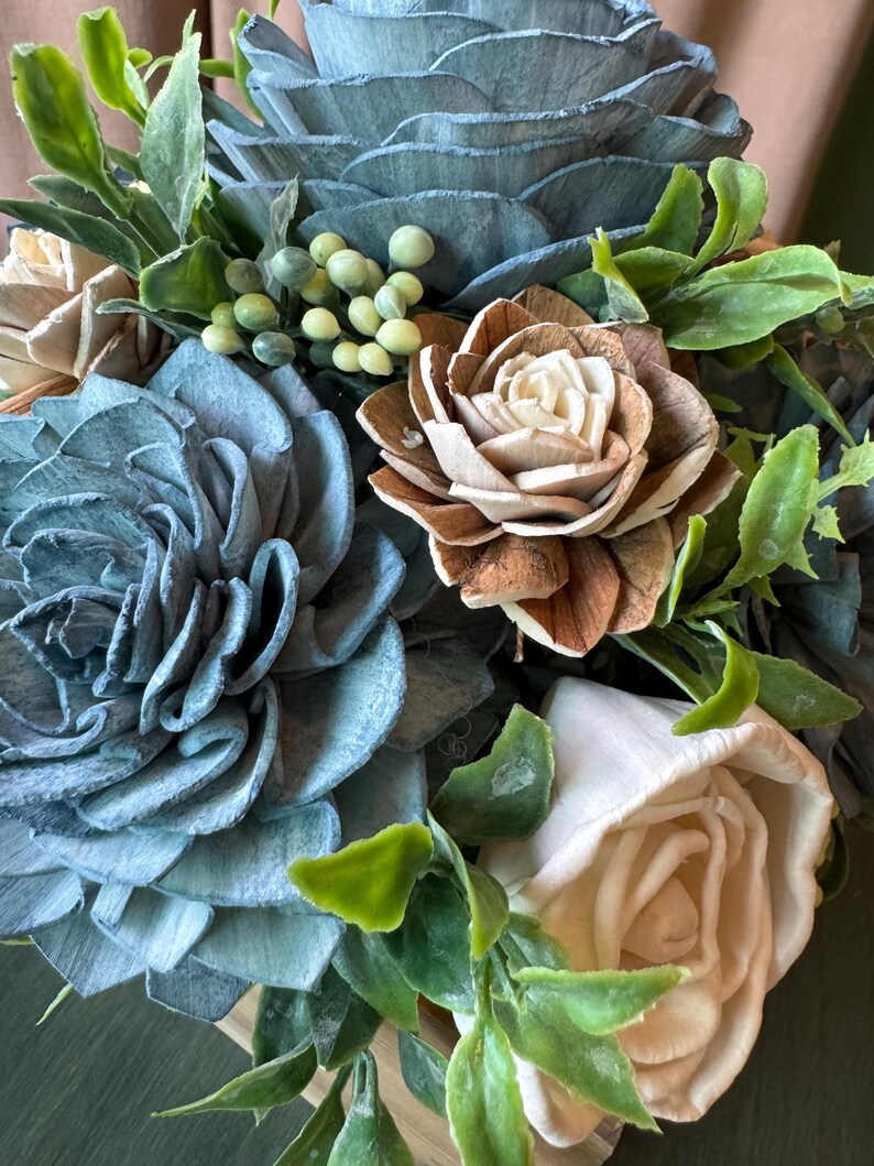 Dusty Blue Wood Flower Box - Etsy
