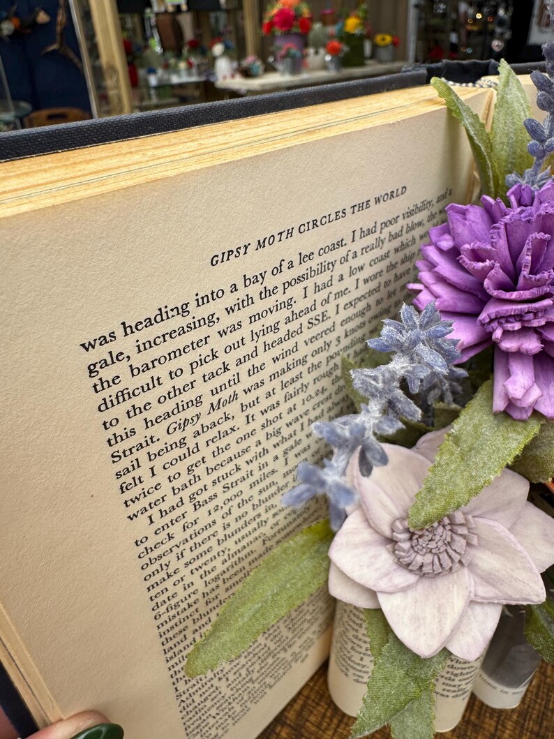 Gipsy Moth Book With Wood Flowers - Etsy