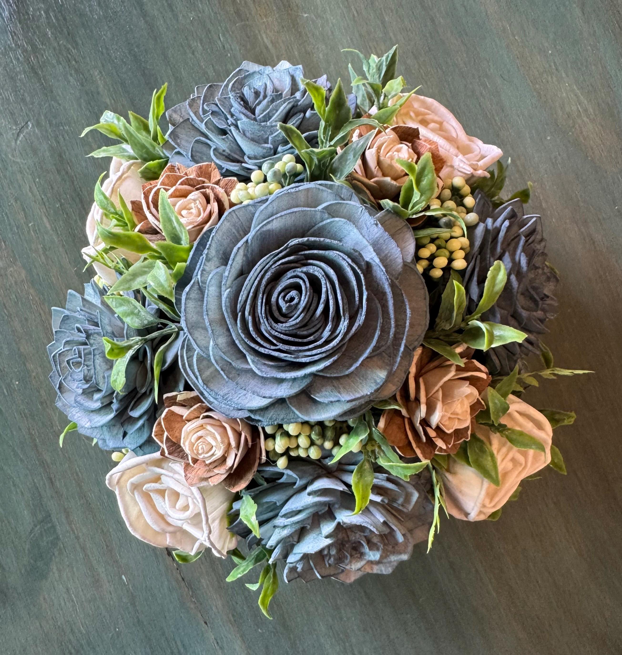 Dusty Blue Wood Flower Box - Etsy