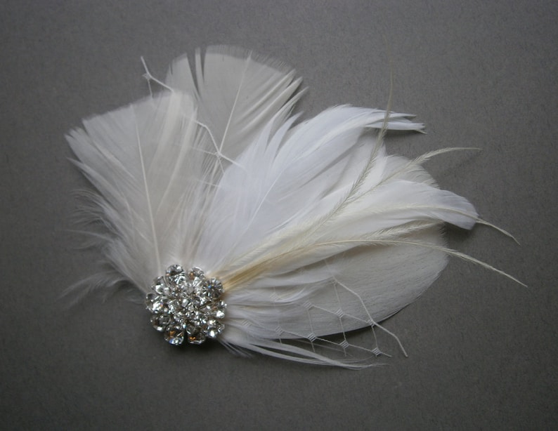 Ivory Feather White Weddings Hair Accessory Facinator - Etsy