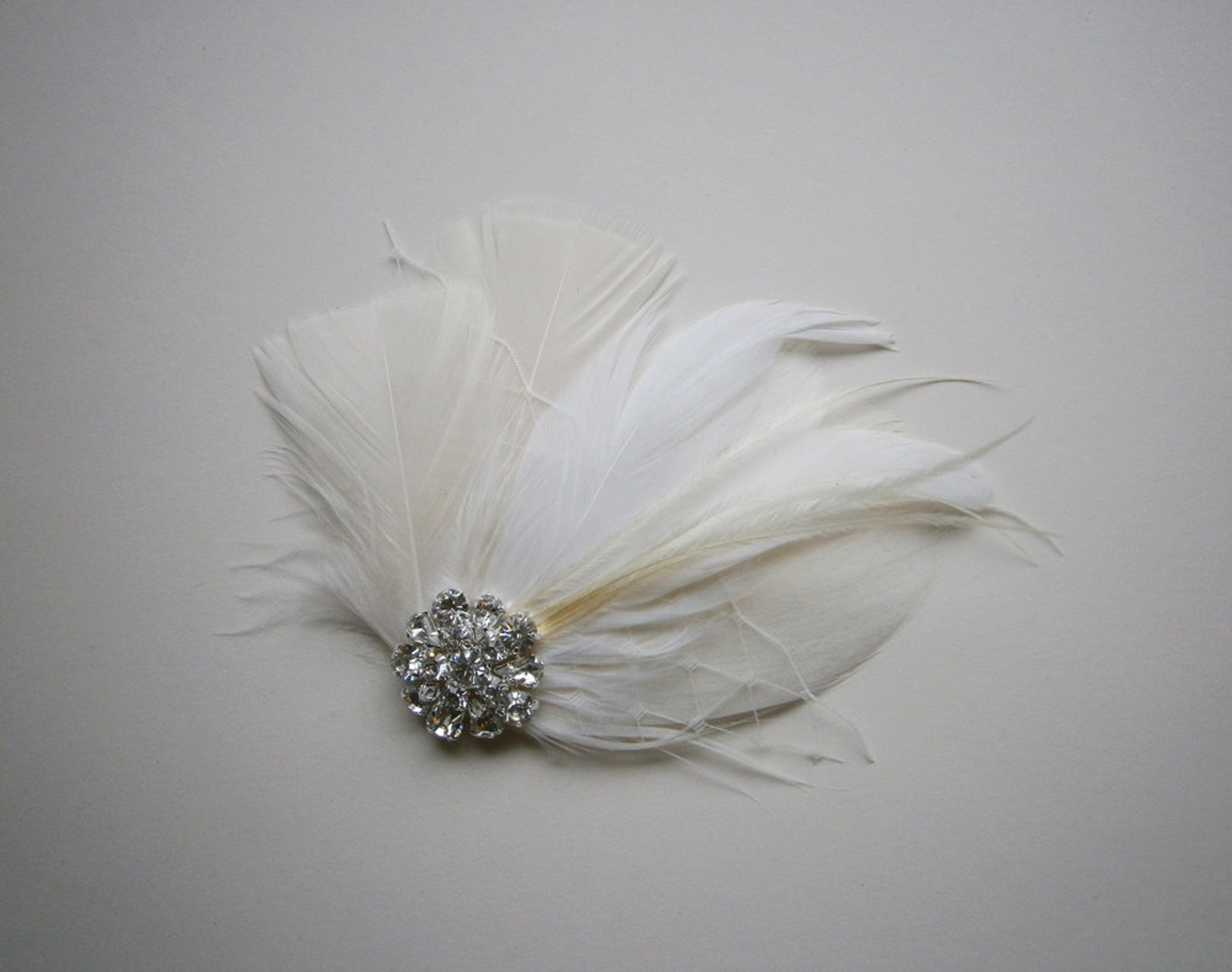 Ivory, Feather, White, Weddings, Hair, Accessory, Facinator, Bridal ...