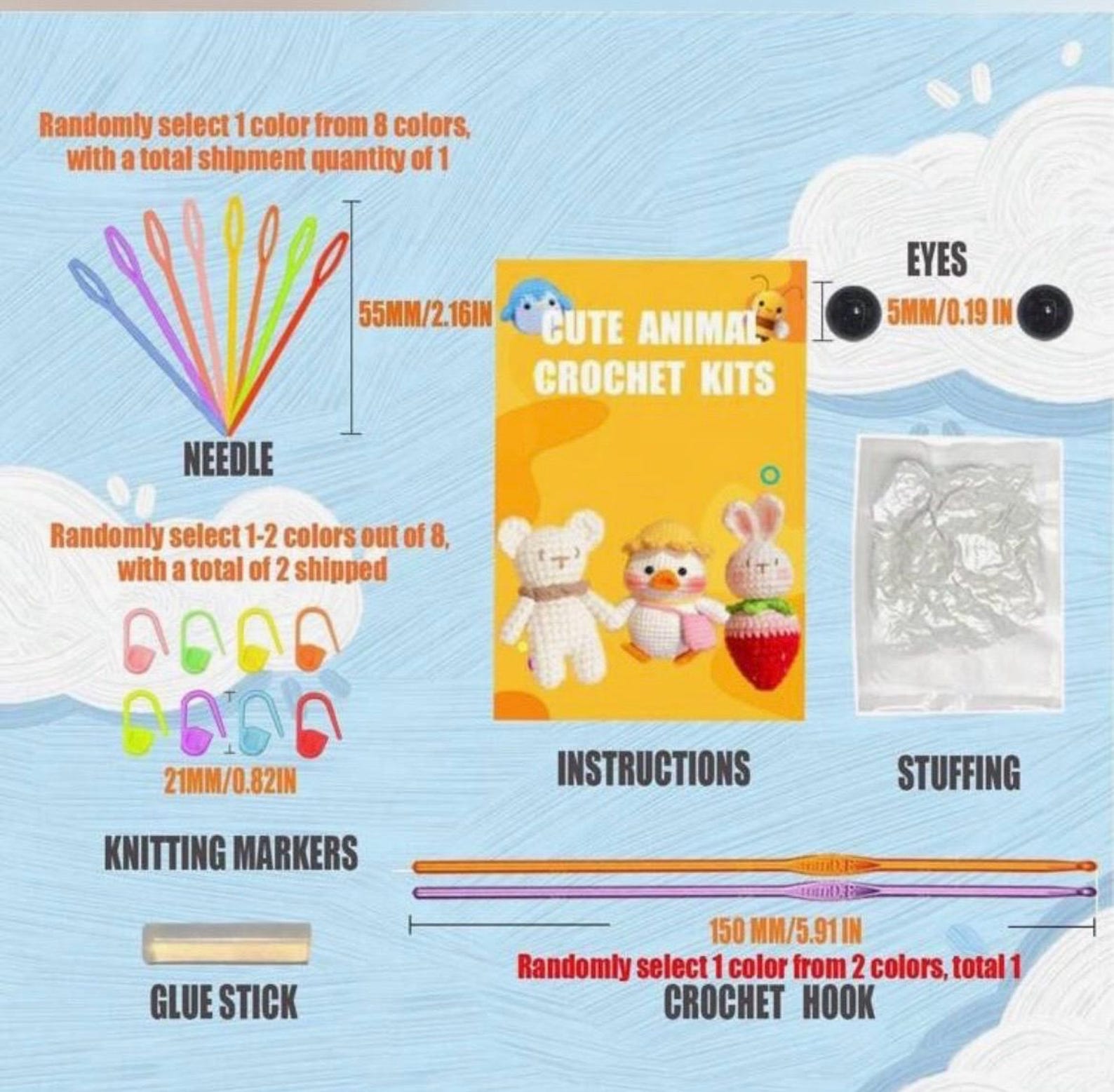 Cute Crochet Chick DIY Kit, a Perfect Gift for Anyone Whose Thinking ...