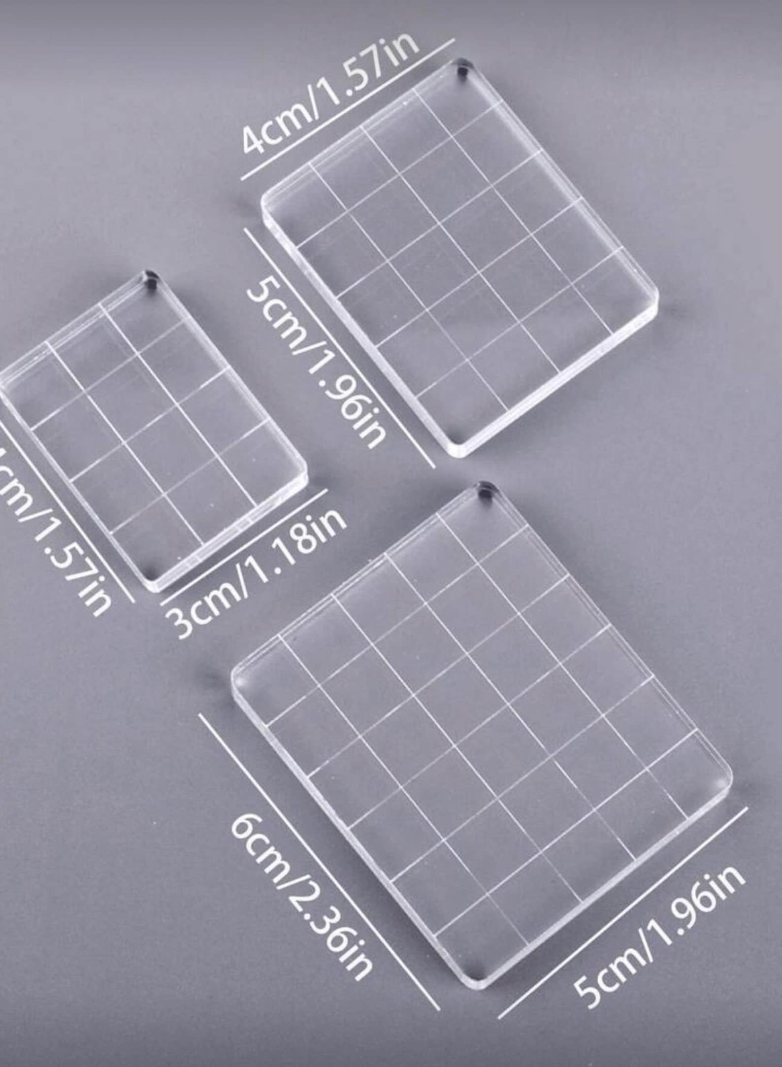 Set of Acrylic Stamp Blocks, Transparent With Gridlines for Easy Use - Etsy