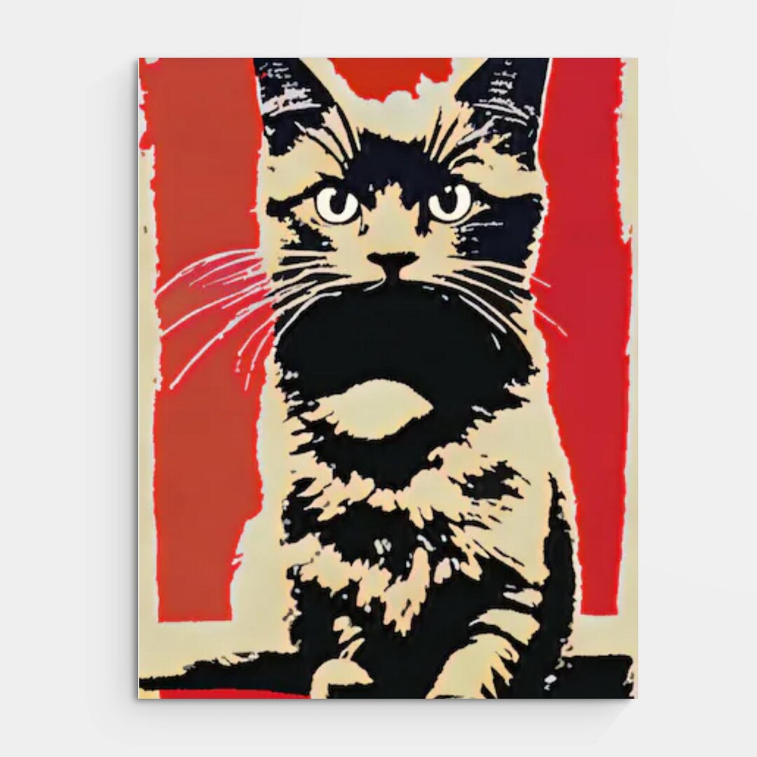 Meowly Cyrus – Cat Art Print – Wrecking Ball Feline Digital Download ...