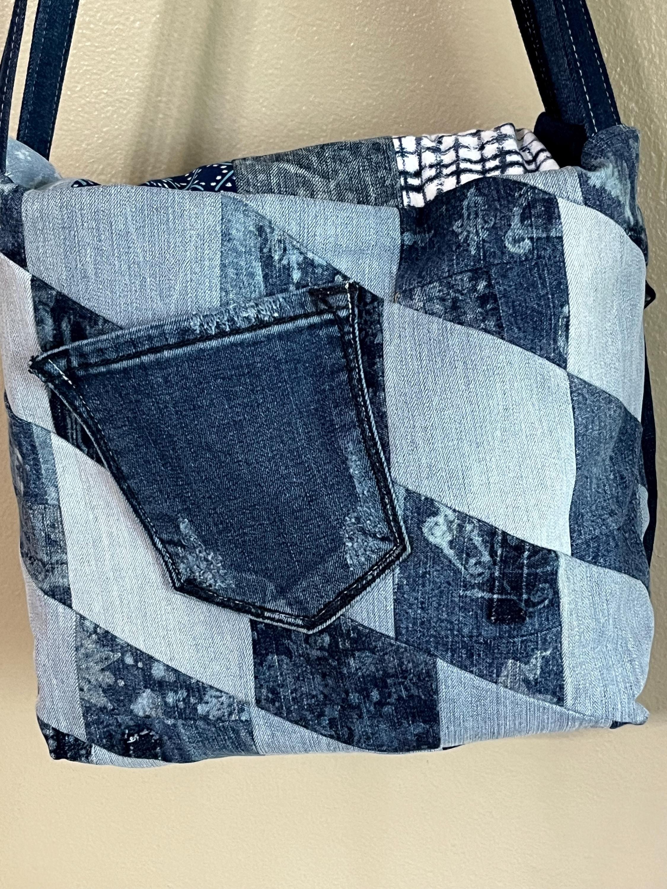 Upcycled Denim Mail Bag: Handmade Blue Jeans Purse - Etsy