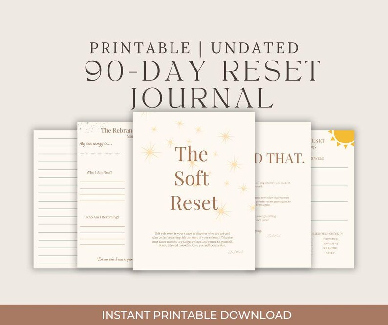 The Soft Reset| 12-week Digital Guided Journal for Growth, Reflection ...