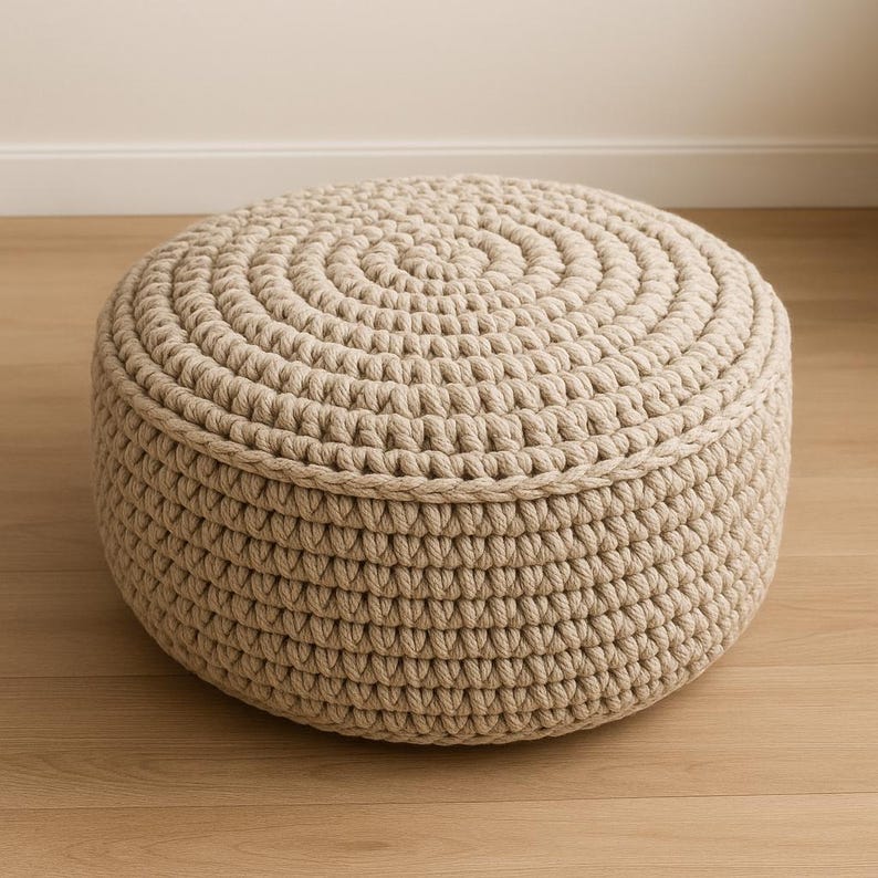 Crochet Pattern Chunky Boho Floor Pouf PDF Instant Download - Etsy