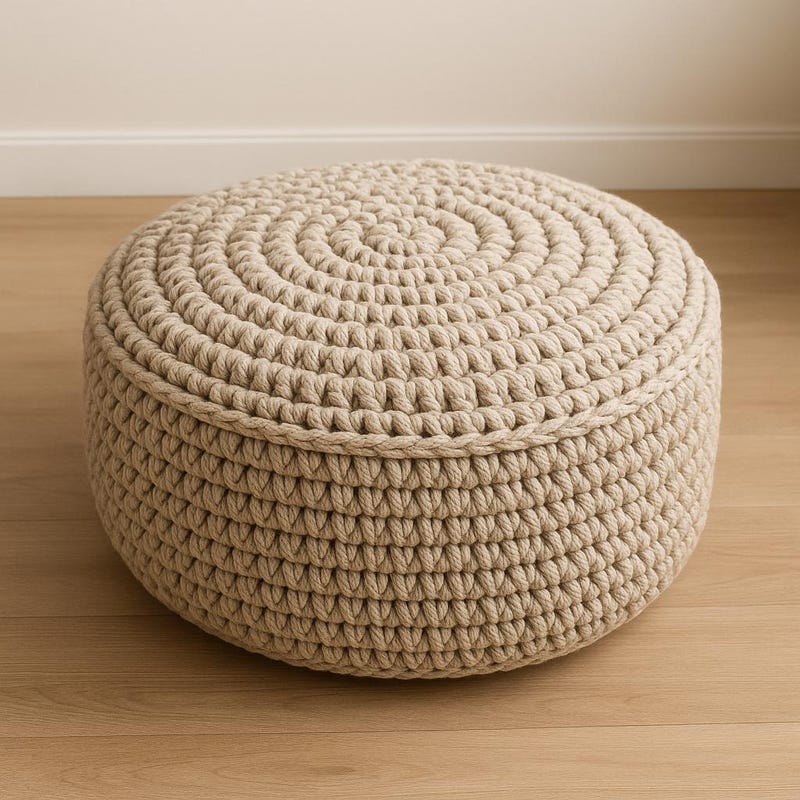 Pouf Cover Round Pattern - Etsy UK