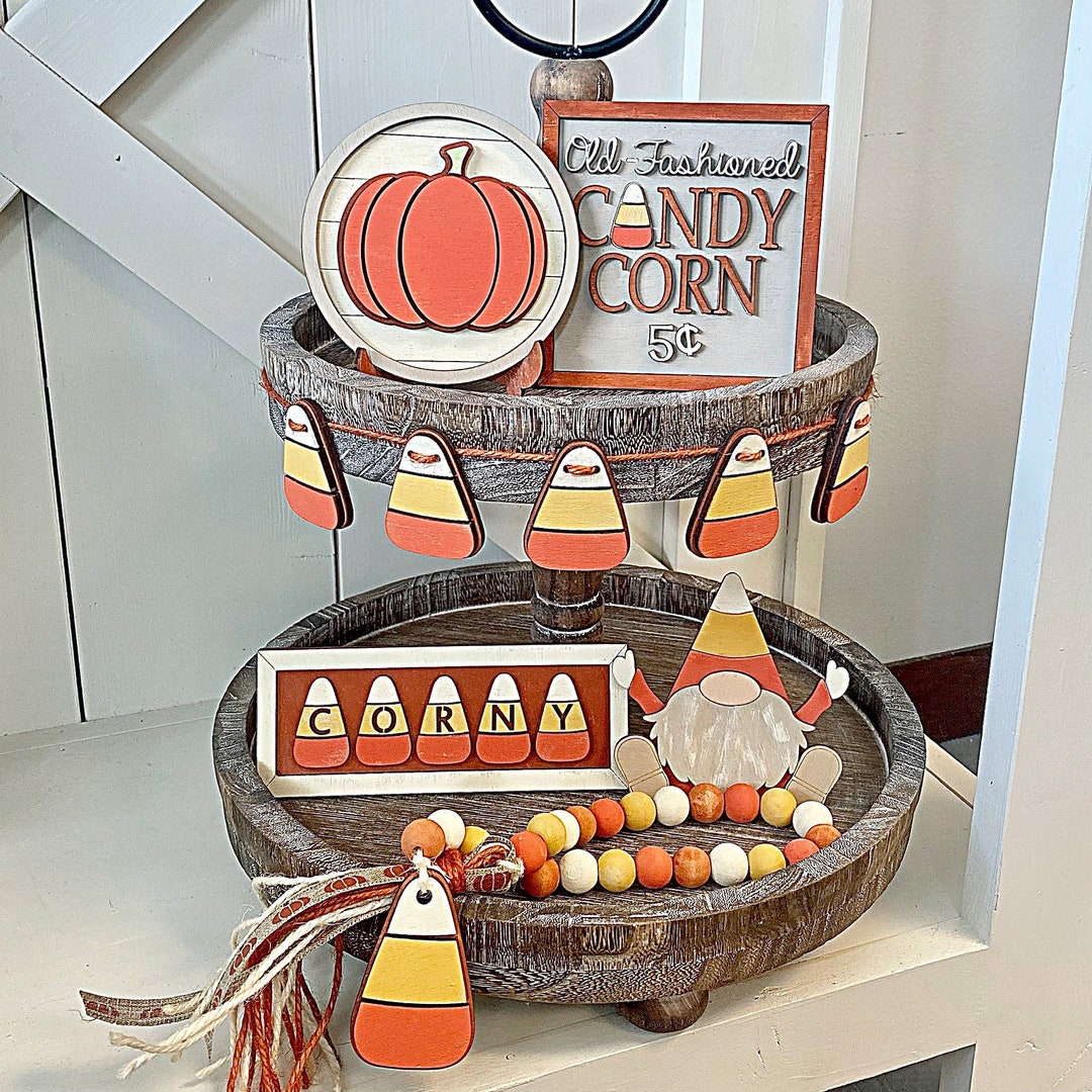 Candy Corn Tiered Tray Set - Etsy