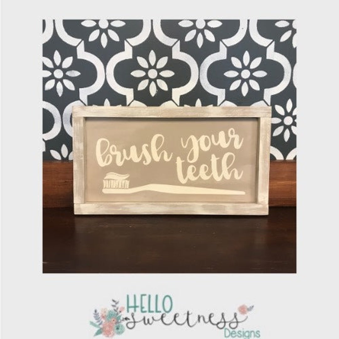 Brush Your Teeth Sign - Etsy