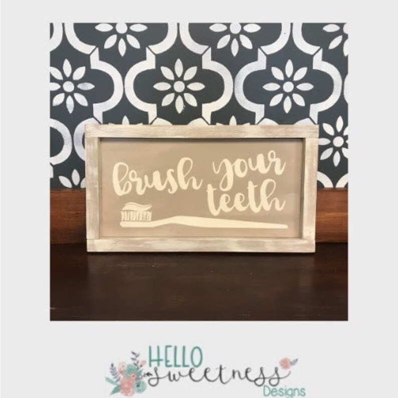 Brush Your Teeth Sign - Etsy