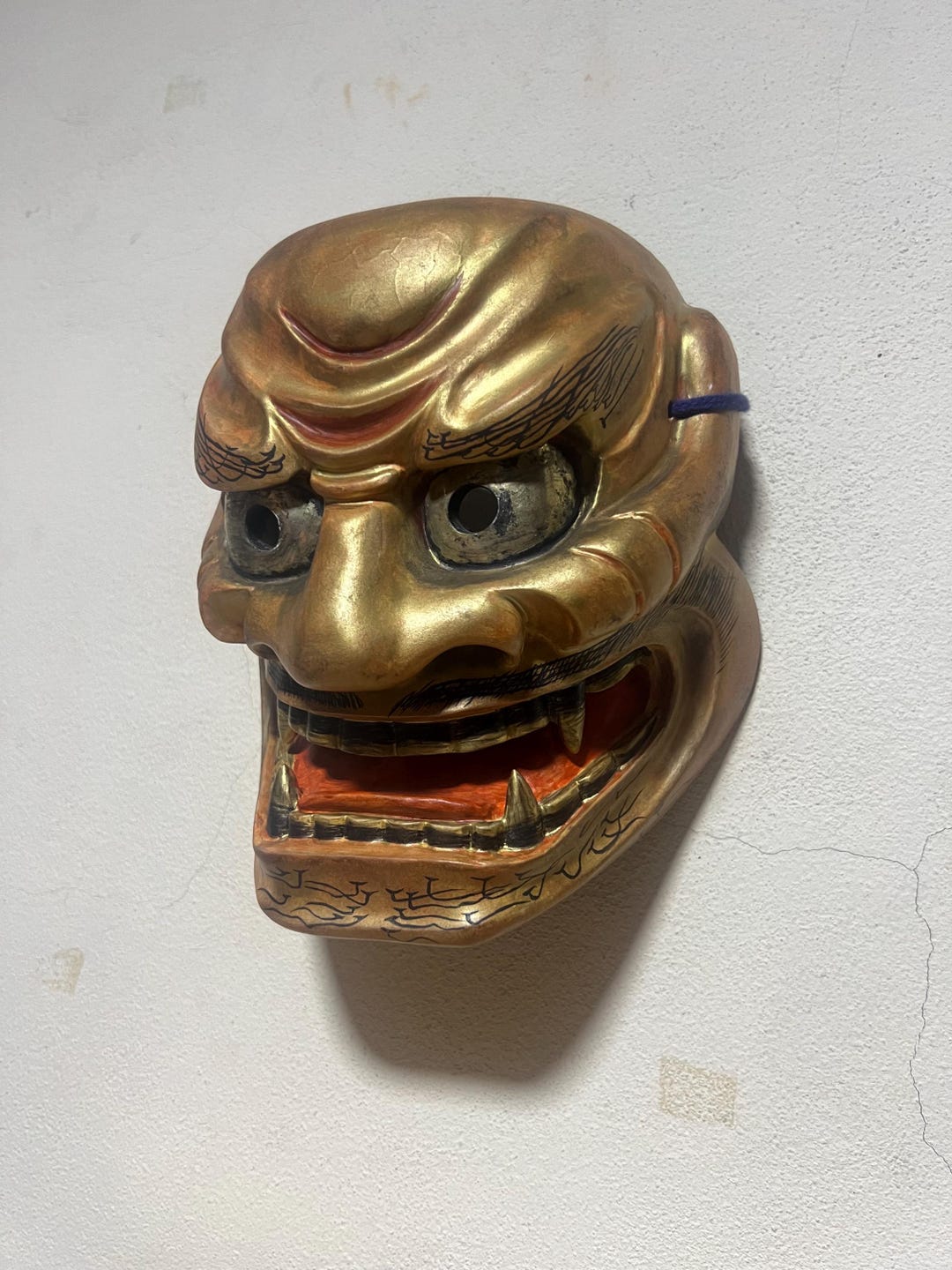 Vintage Hand-carved Wooden Noh Mask "shishiguchi" (獅子口)spirit ...
