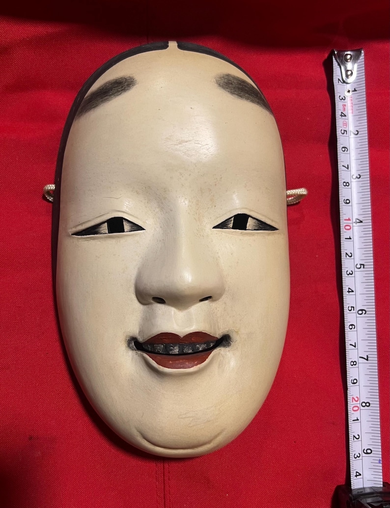 Signed "nishimura" Japanese Noh Mask - Hand Carved Wood "ko-omote ...
