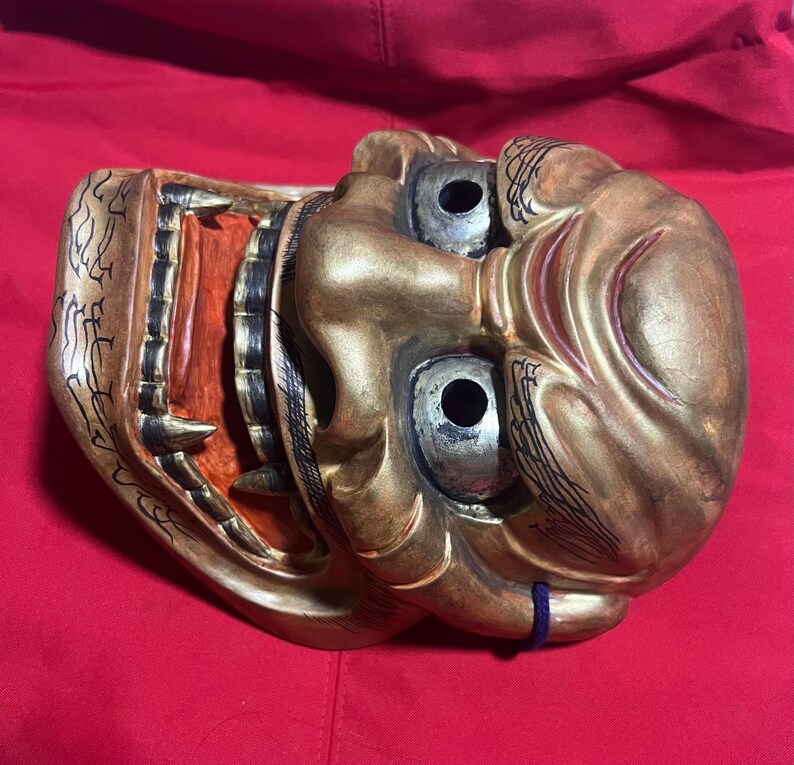 Vintage Hand-carved Wooden Noh Mask "shishiguchi" (獅子口)spirit ...
