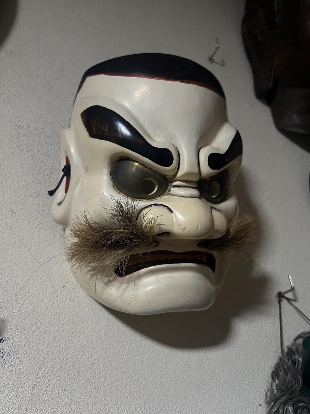 Japan Bitchu Kagura Mask, Noh Mask Showa Era Handmade Wood Mask Theater ...