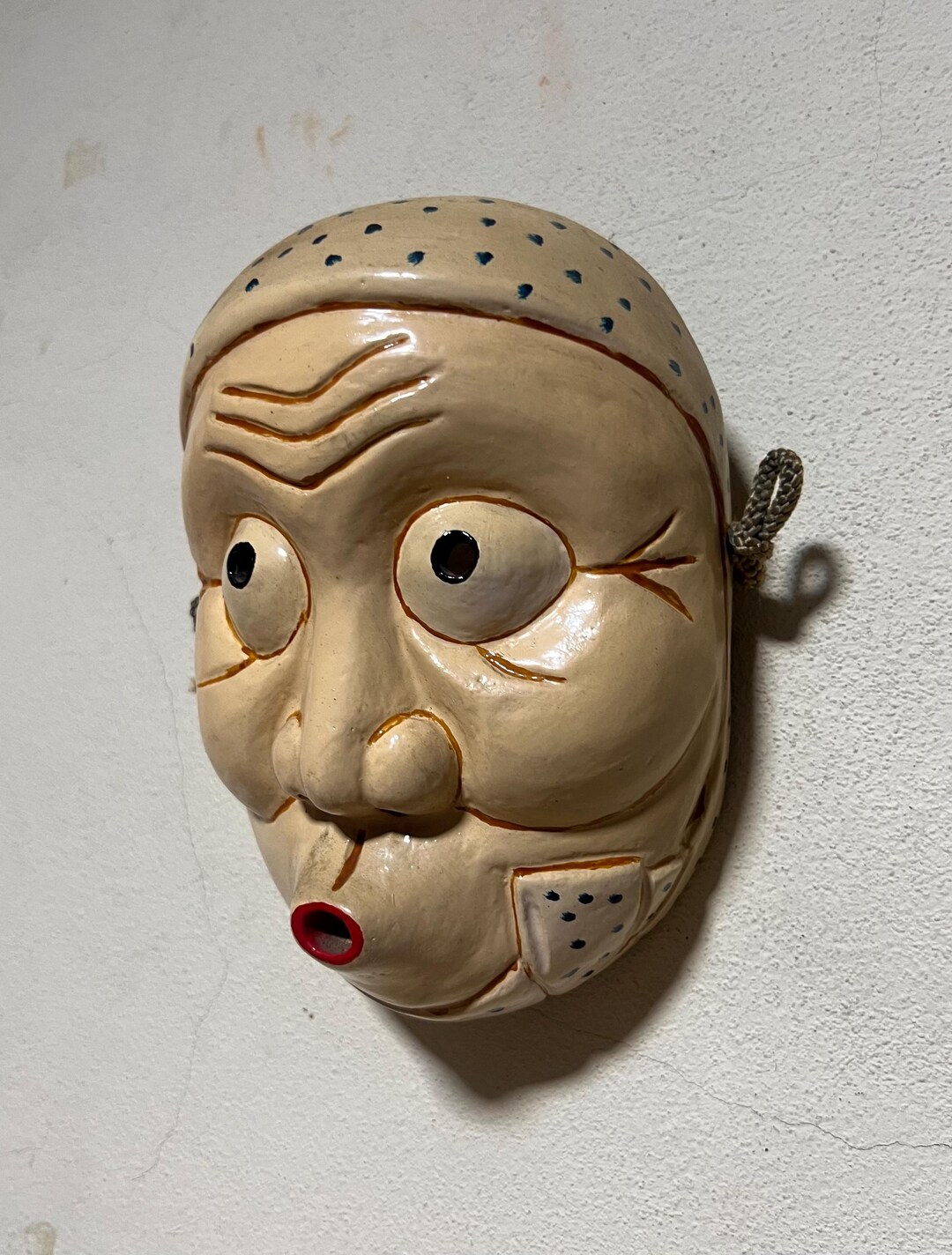 Hand-carved Wooden Hyottoko Mask (ひょっとこ) | Authentic Japanese Folk Art ...