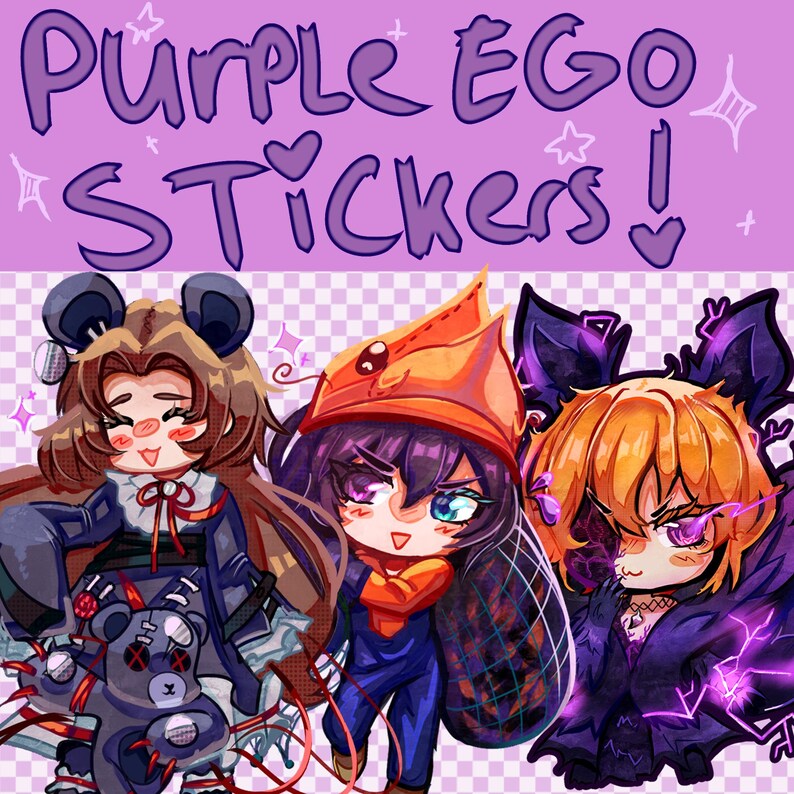 Limbus Company Purple EGO Stickers, Including Hex Nail Rodion, Soda ...