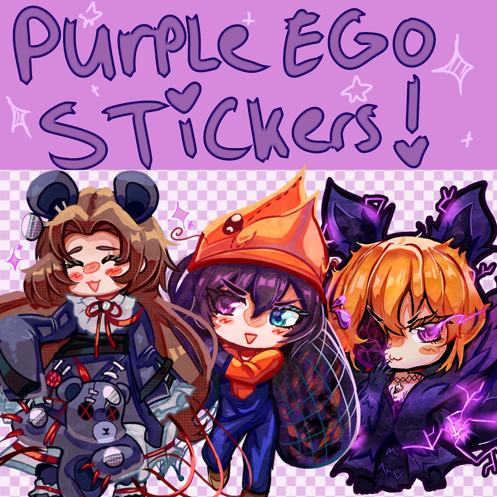 Limbus Company Purple EGO Stickers, Including Hex Nail Rodion, Soda ...