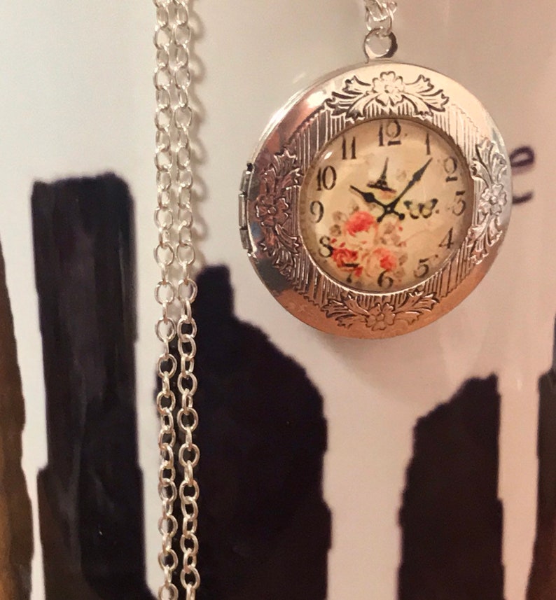 Silver Locketelegantclock Locket-photo Locket-silver - Etsy