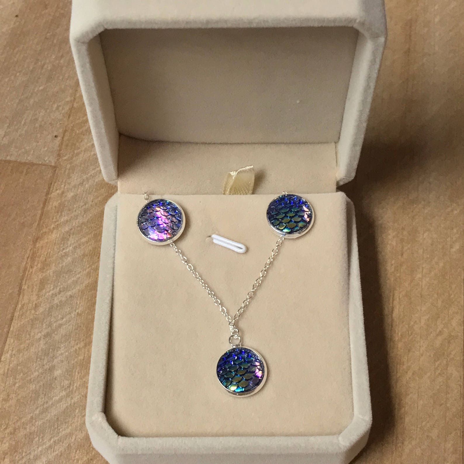 Mermaid Jewelry Set Mermaid Earrings-mermaid Necklace-silver Plated ...