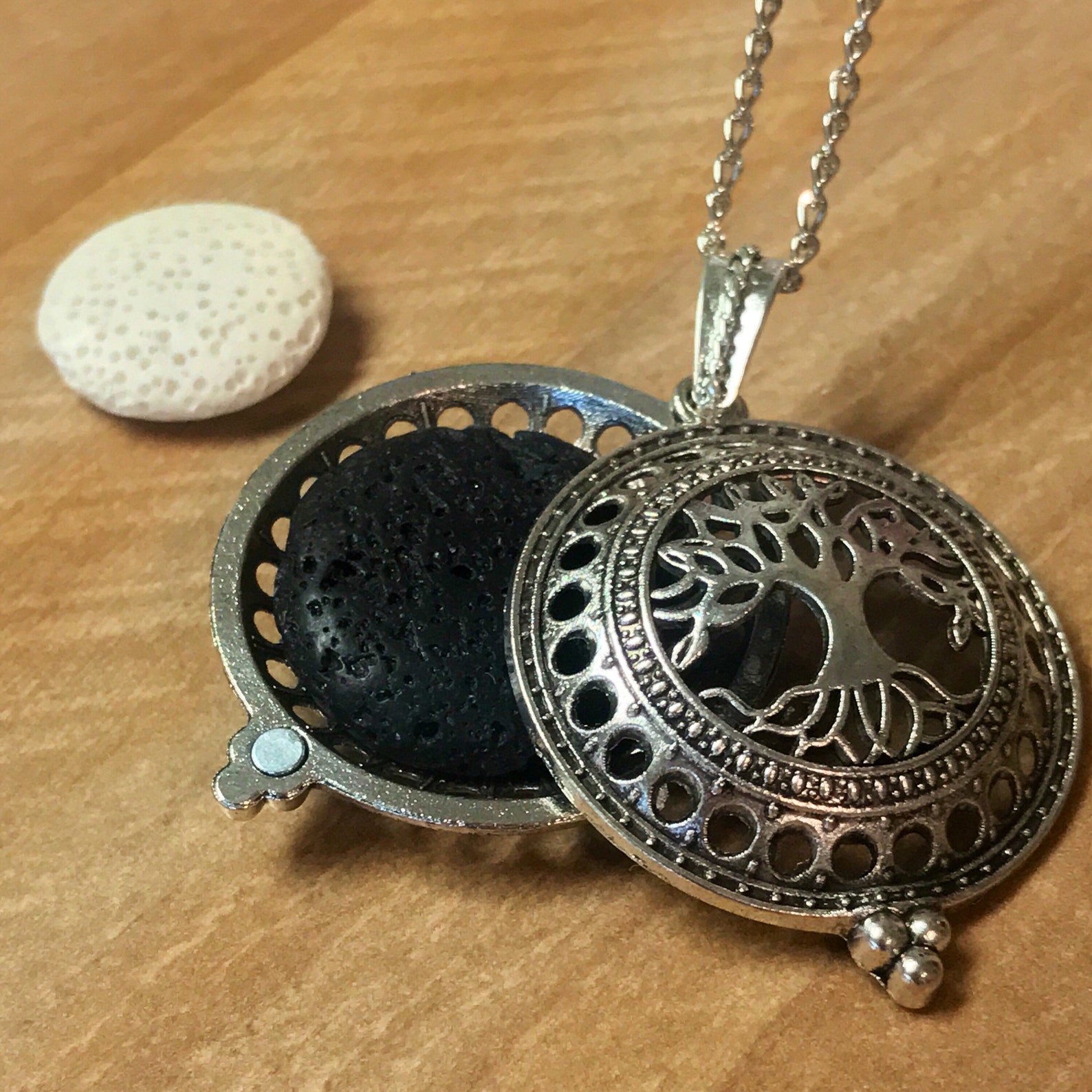 Tree of Life Locket Tree of Life Necklace Silver Long - Etsy