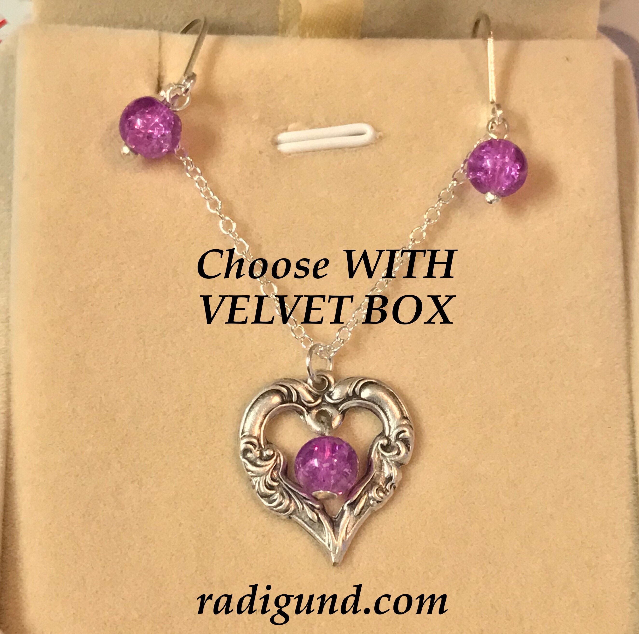 SALE! Purple Heart Set- Angel jewelry~purple jewelry-silver necklace ...