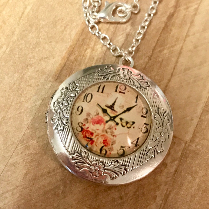 Silver Locketelegantclock Locket-photo Locket-silver - Etsy