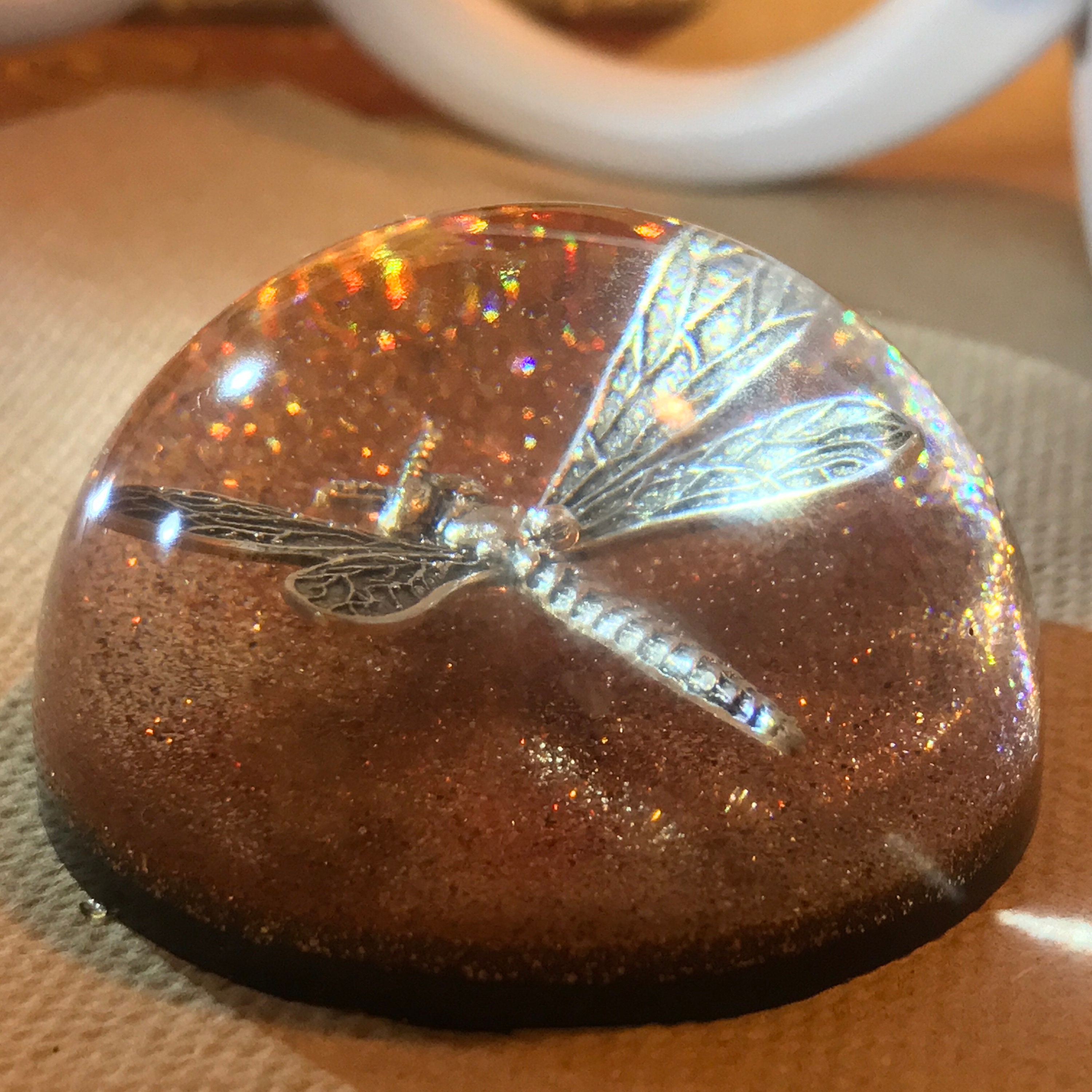 Dragonfly in Amber-Dragonfly Paperweight- Resin Paperweight-Outlander ...