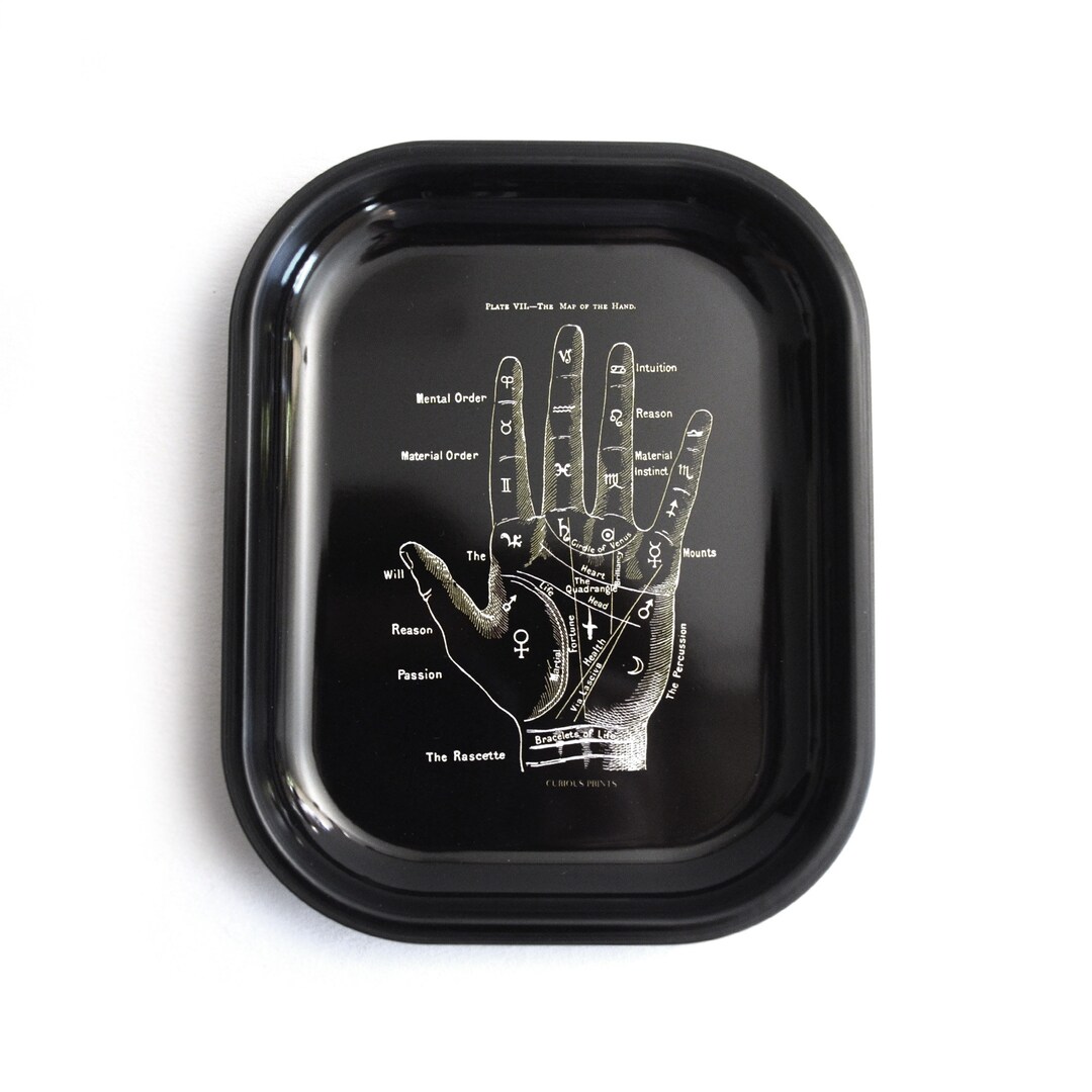 Small Metal Palmistry Tray / Ritual Tray Smudging Trinkets / Catch All ...