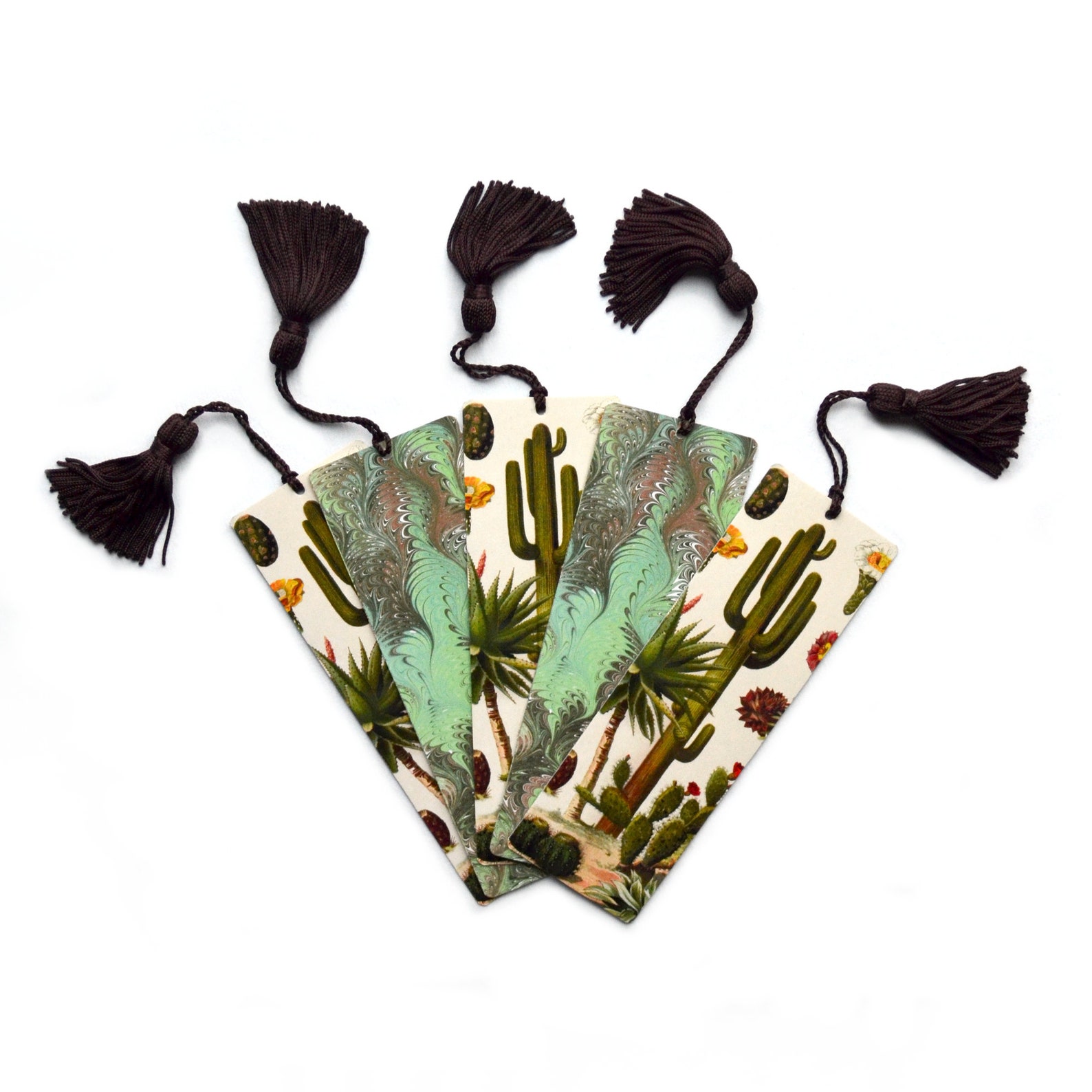 Vintage Botanical Desert Cactus Bookmark With Tassel - Etsy