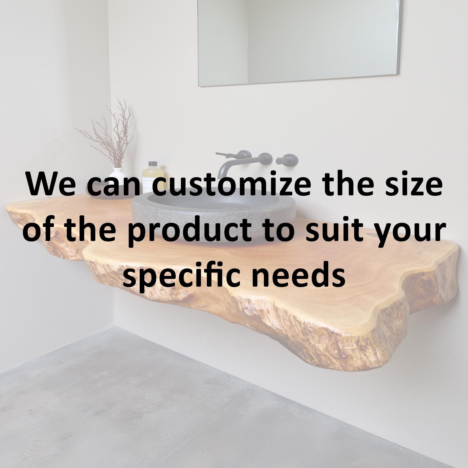 Wood Bathroom Vanity Rustic Floating Vanity Live Edge Furniture ...