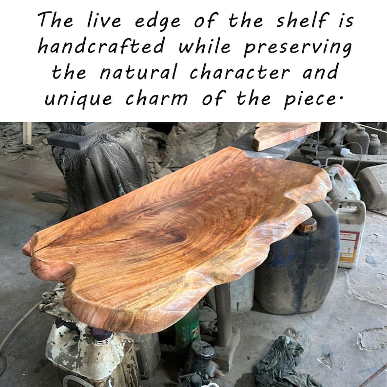 Live Edge Wood Vanity Shelf Wall Mounted Shelves Bathroom Countertop ...