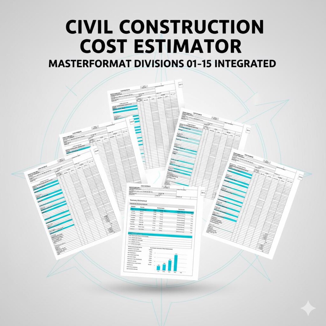 Construction Cost Estimation Excel Template | CSI Divisions 01–15 ...