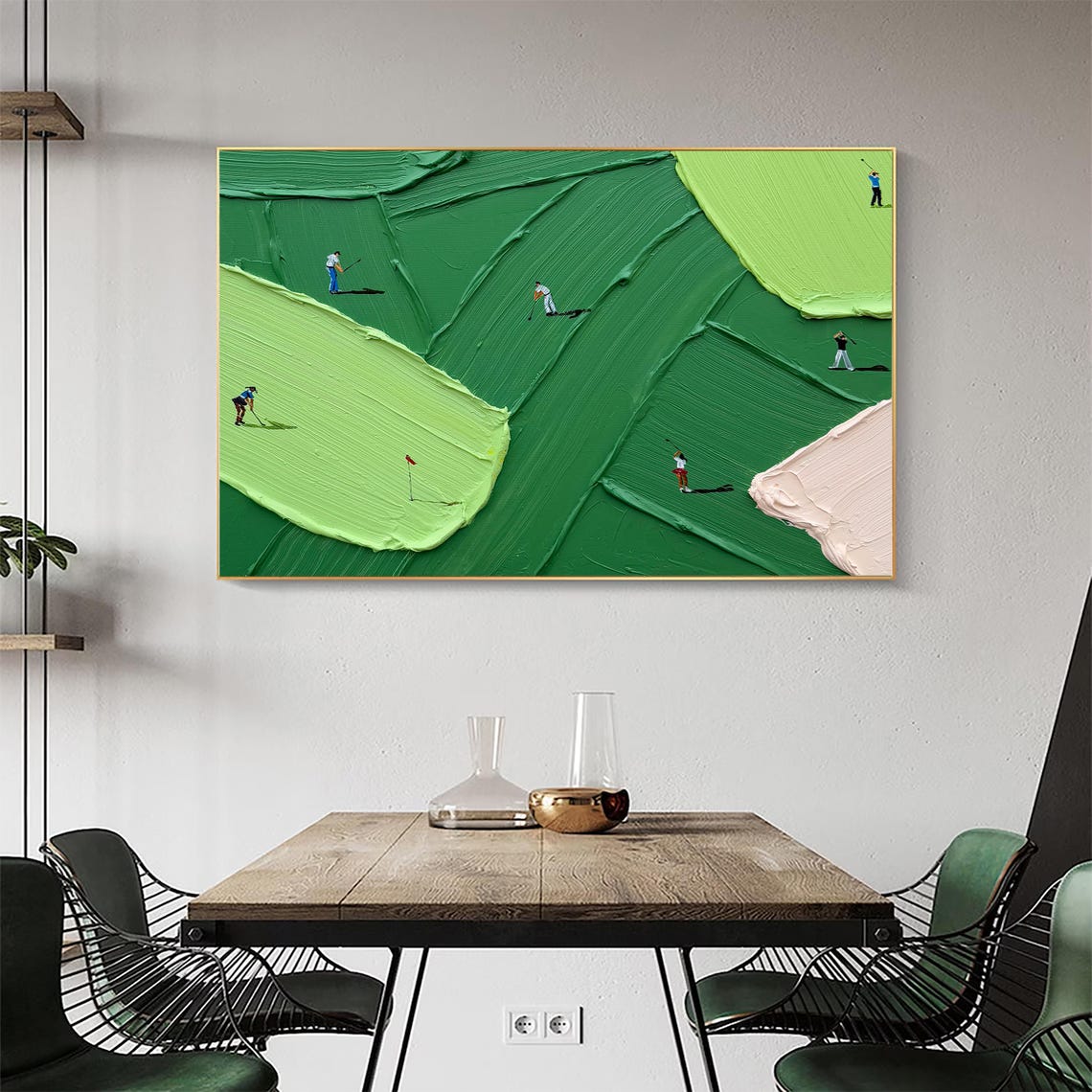 3D Green Golf Course Painting: Abstract Textured Wall Art - Etsy
