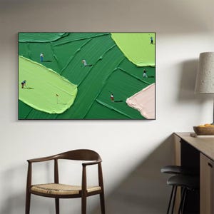 3D Green Golf Course Painting: Abstract Textured Wall Art - Etsy