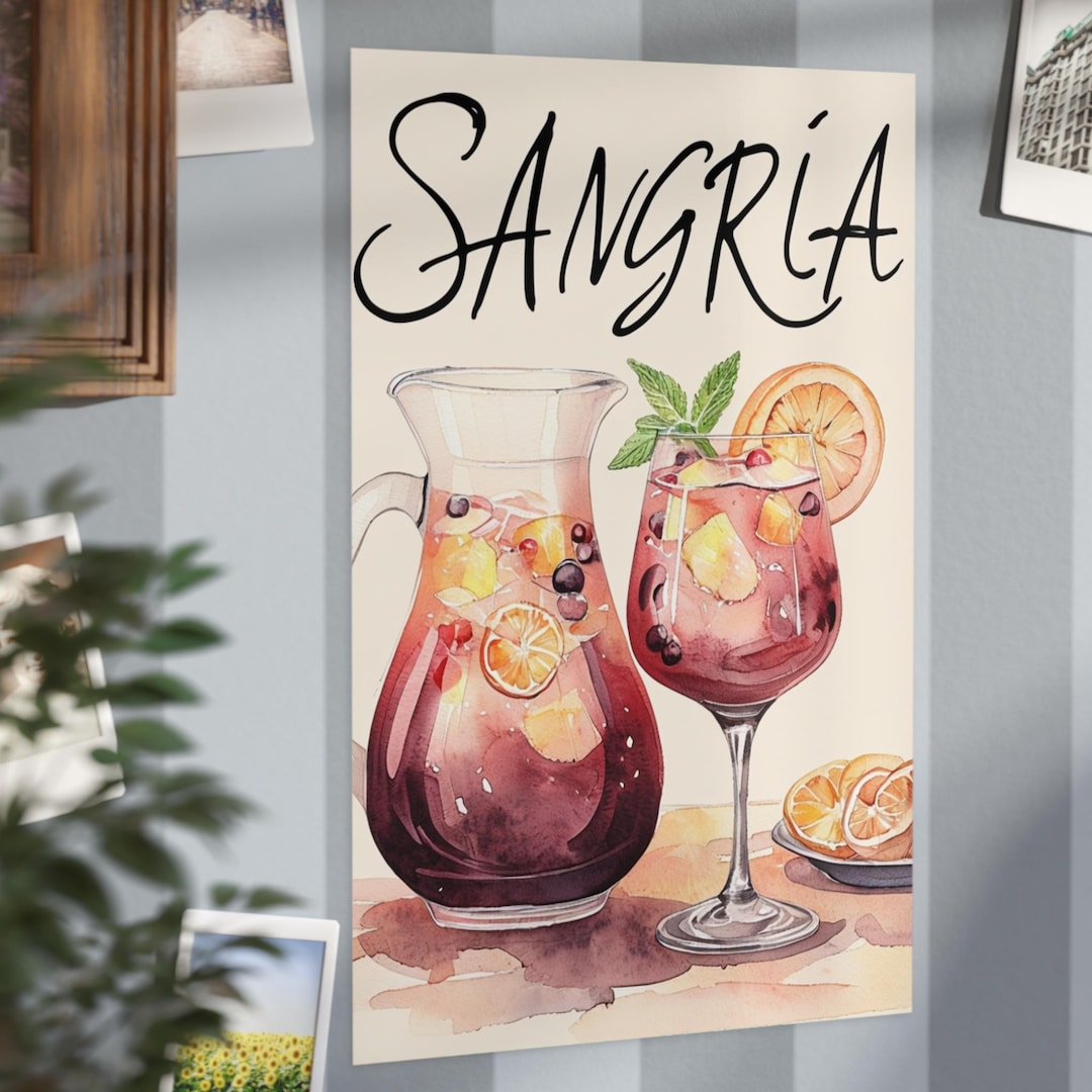 Sangria Art Print: Vibrant Bar Cart Wall Decor - Etsy