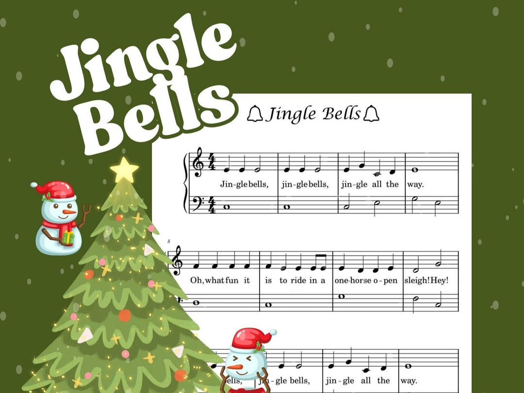 BEGINNER Jingle Bells | Easy Piano Sheet Music | Printable PDF | Kids ...