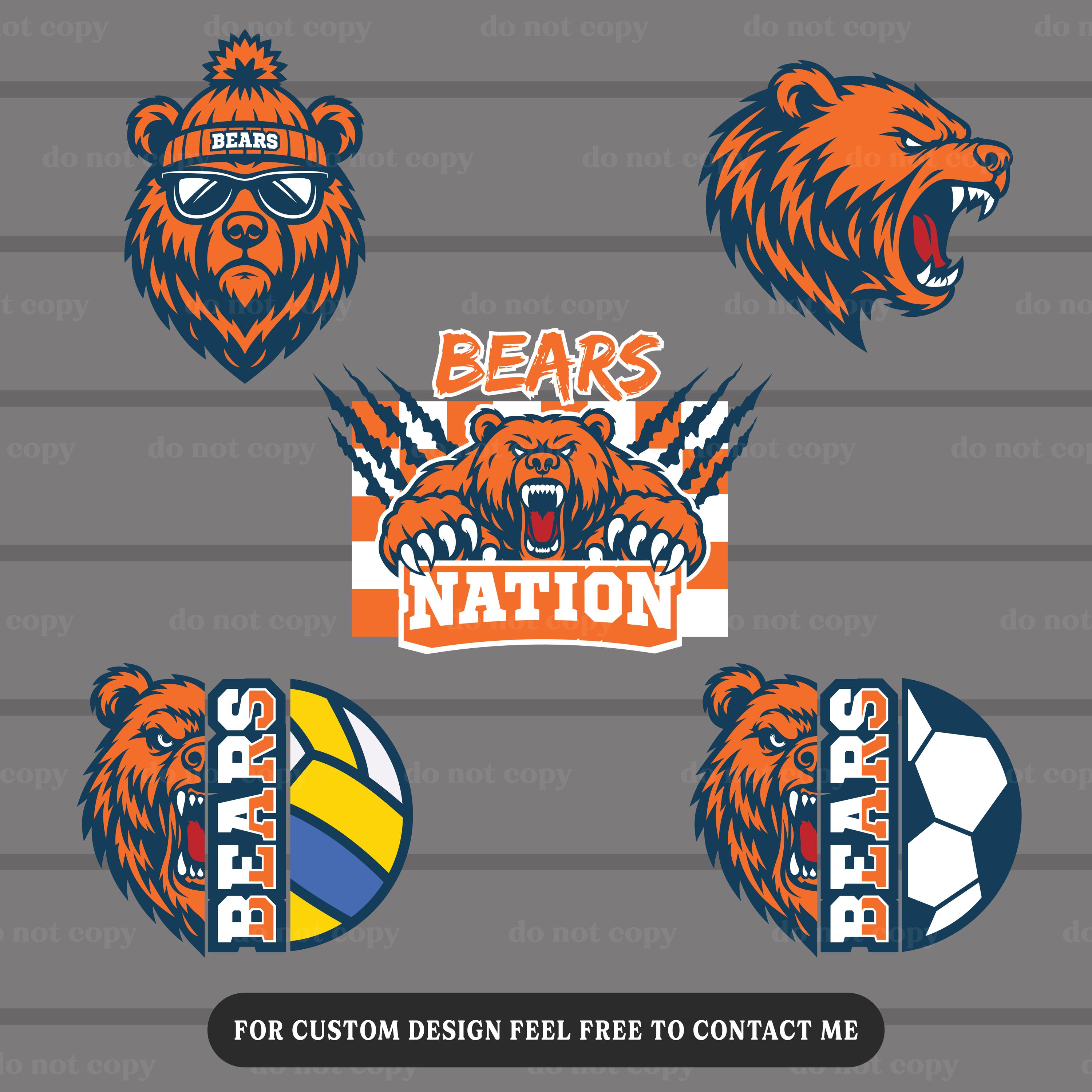 25 Bears SVG PNG Bundle, Bears Cut File Cricut, Bears Mascot, Bears ...