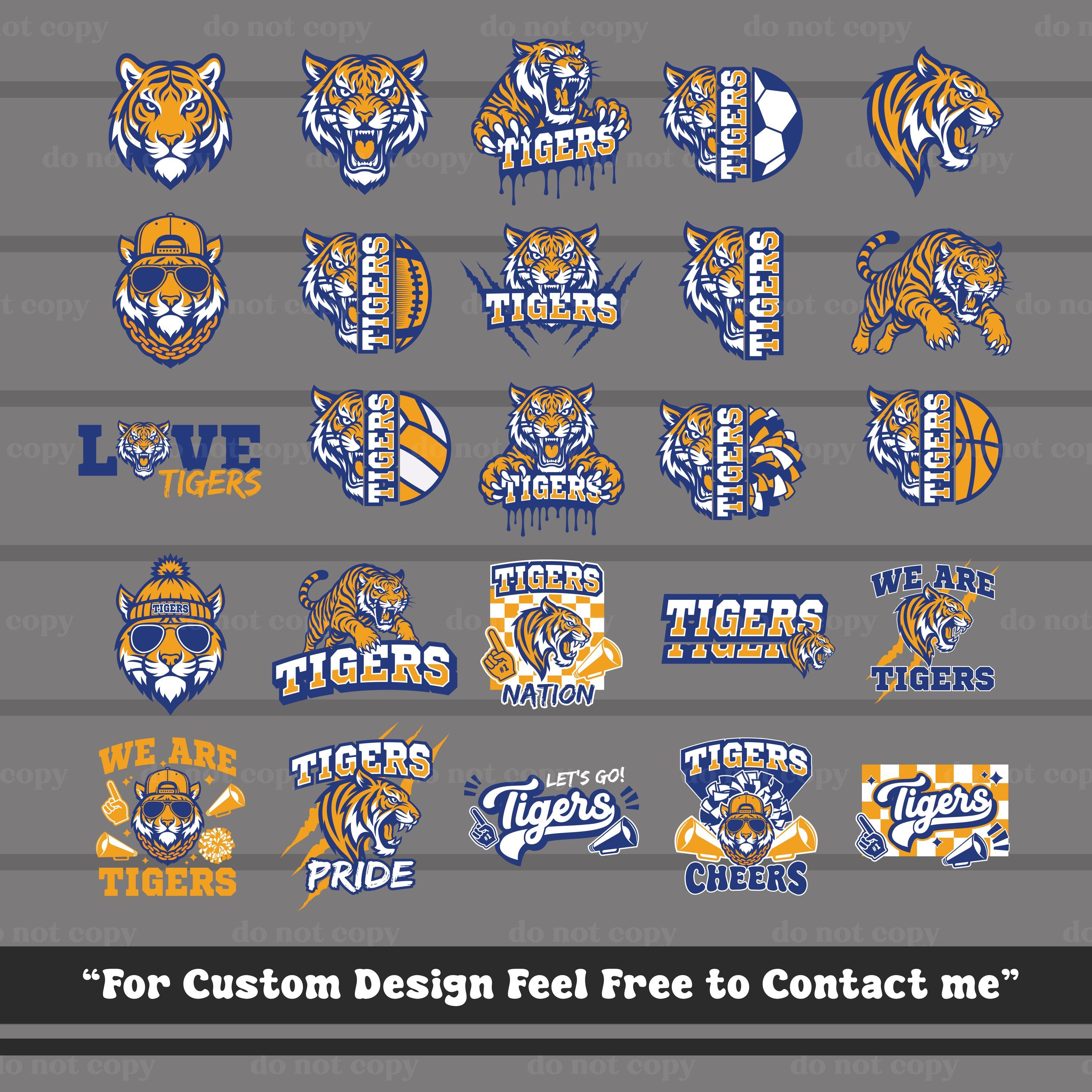 25 Tigers SVG PNG Bundle, Tigers Cut File Cricut, Tigers Mascot, Vector ...
