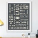 CHICAGO Poster Art Chicago Wall Art Word Art Print Windy - Etsy