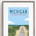 MICHIGAN Poster Art, Vintage Michigan Travel Poster, Lake Michigan Art ...