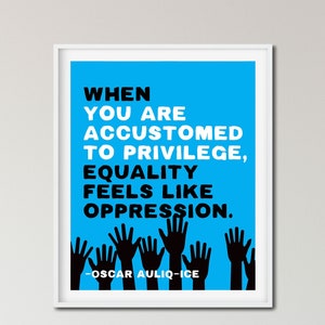 RACIAL EQUALITY POSTER, Educational Poster, White Privilege ...