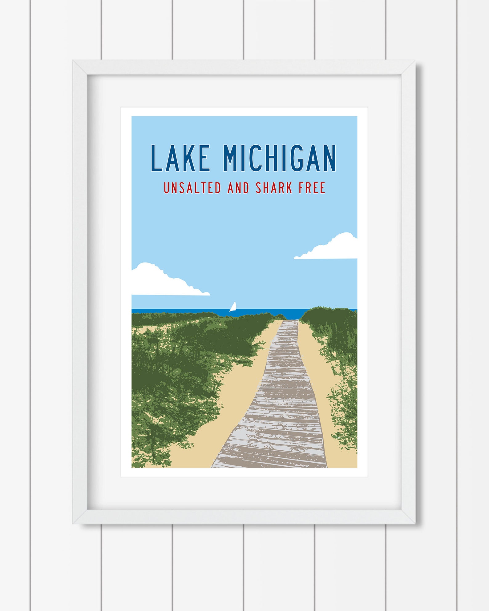 LAKE MICHIGAN Unsalted Poster Vintage Michigan Travel Poster - Etsy