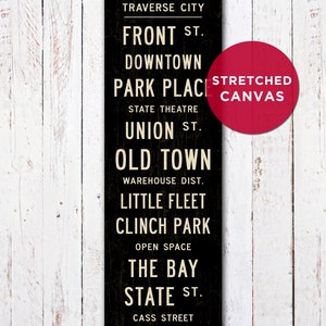 TRAVERSE CITY, Michigan Subway Art, Michigan Wall Art, Subway Sign ...