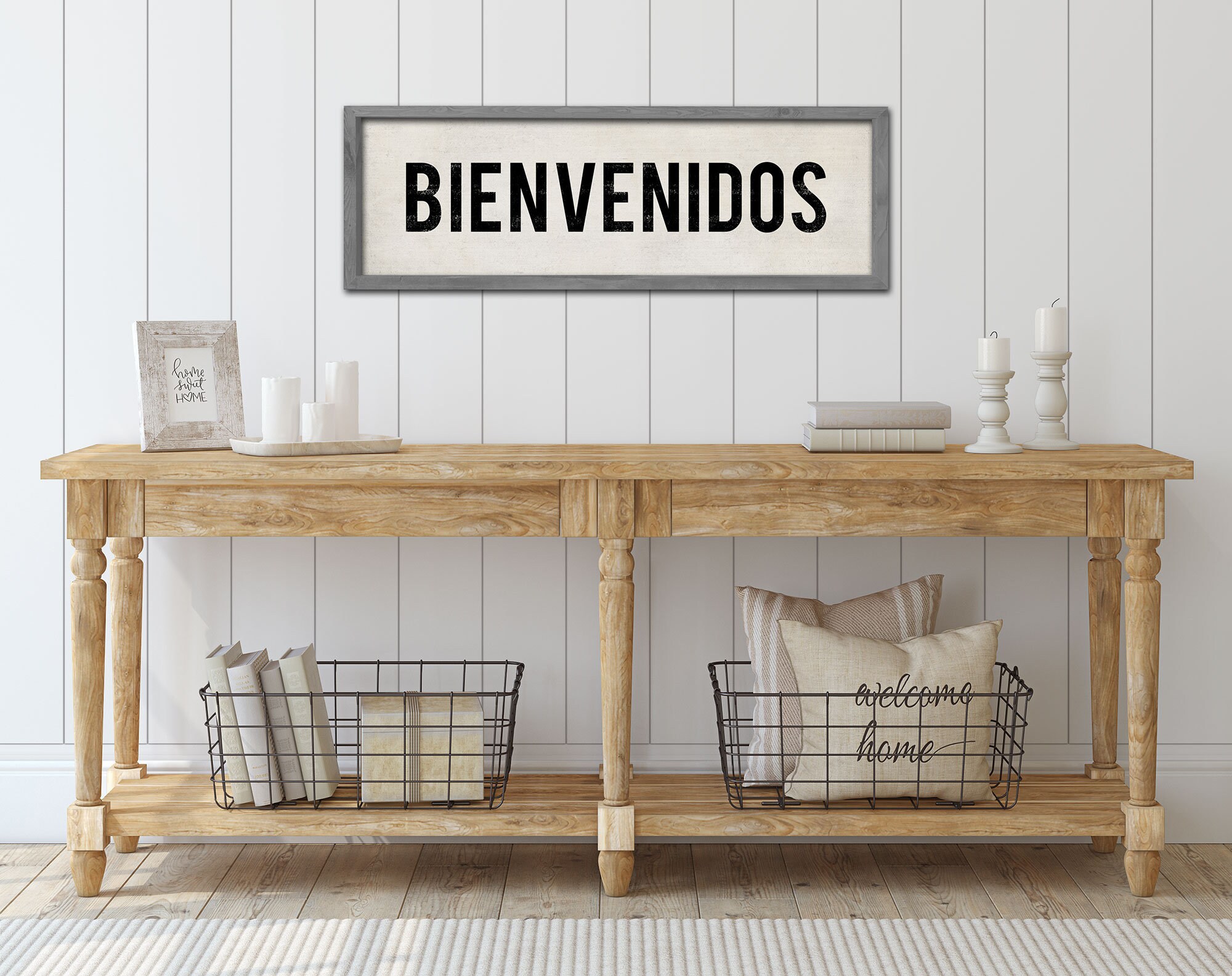 BIENVENIDOS Sign Spanish Welcome Sign Hand Painted Wood | Etsy