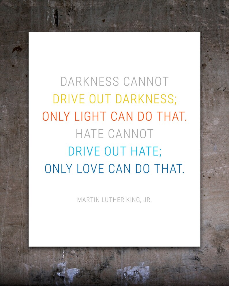MARTIN LUTHER King Jr. Quote Anti-Racism Poster | Etsy